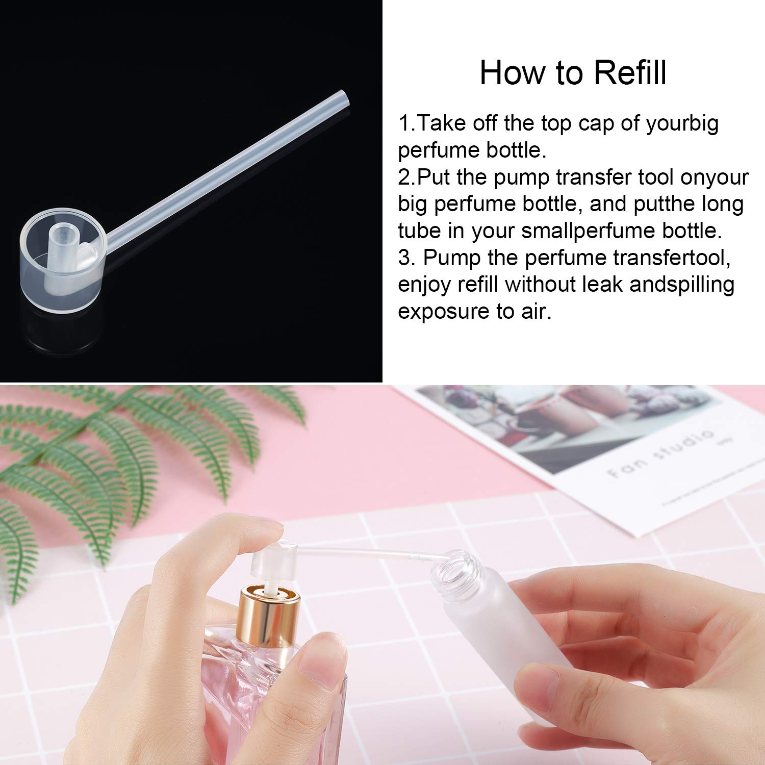 Honoson Perfume Dispenser Pump Perfume Refill Pump Cosmetic Dispenser Pump Transfer Tool for Travel Refillable Perfume Spray Bottle (24 Packs)