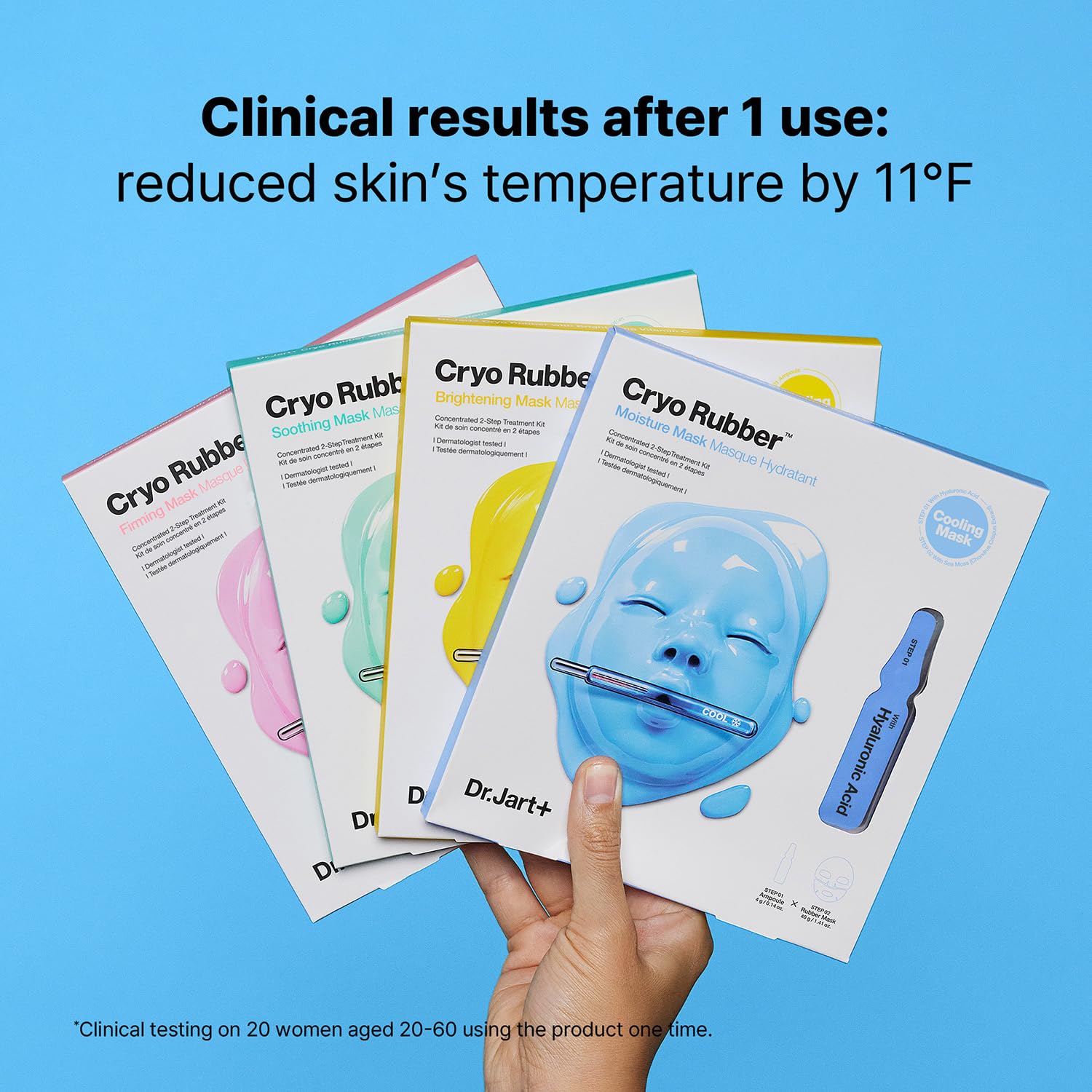 Dr.Jart+ Cryo Rubber Face Mask with Moisturizing Hyaluronic Acid | Korean Skin Care, 1 Pack