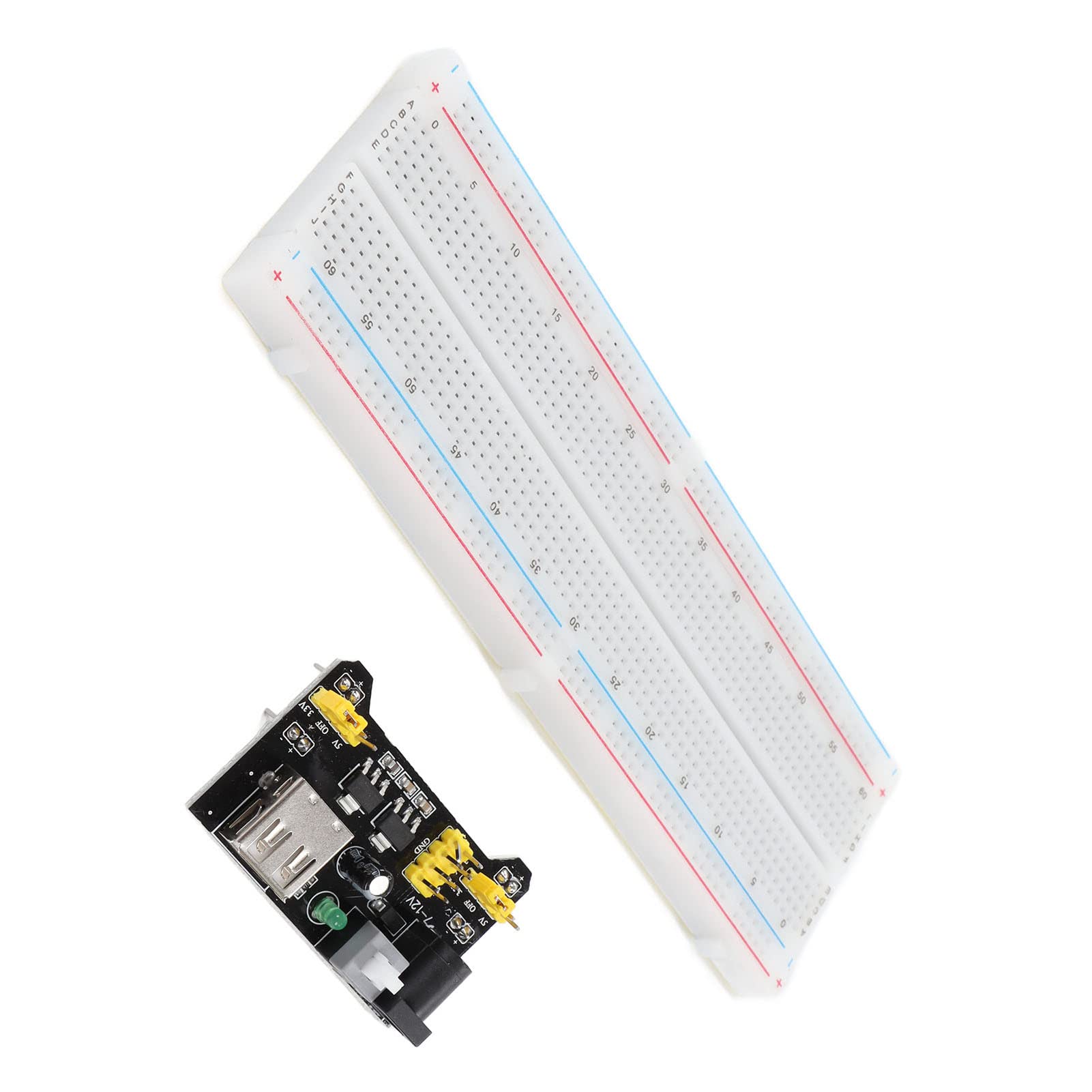 65Pcs Wire, Standard Pin 830 Tie Points Breadboard Less Error 3.3V 5V Power Supply Module for DIY Project Programming