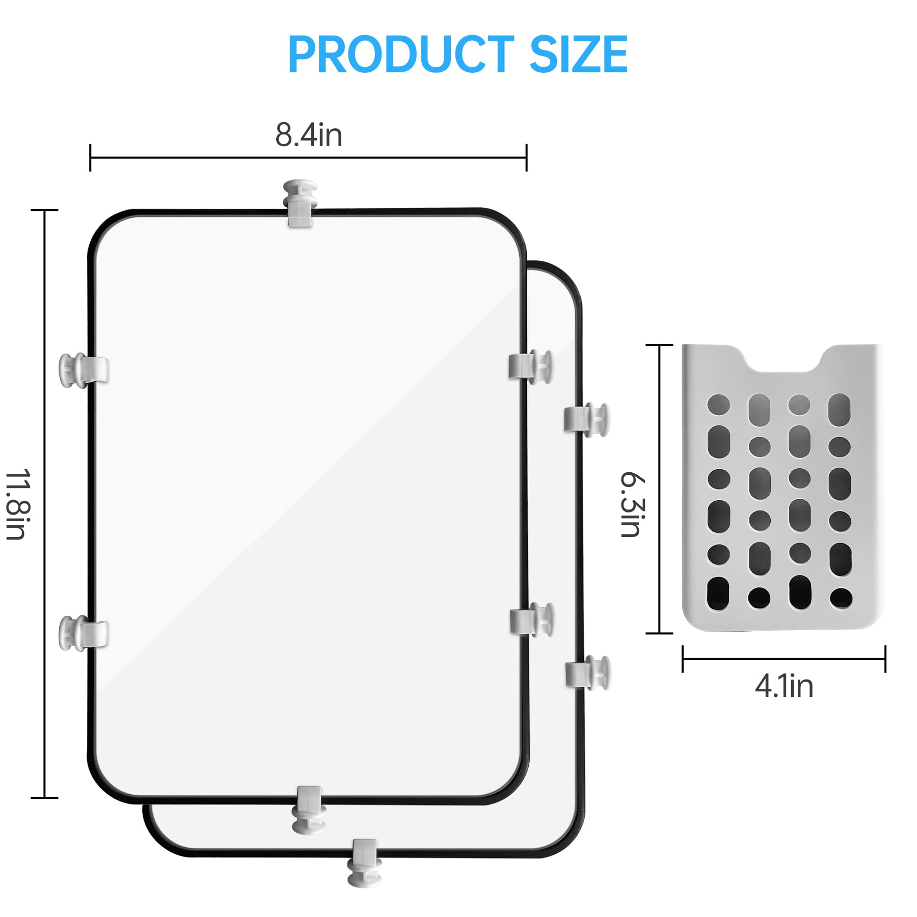 Exnemav 2× Divider Tray & 1× Phone Holder for Bogg Bag Accessories - XL Bogg Bag Insert Divider, Organizing Bogg Bags and Divide Space, Phone Organizer & Tray Insert for Beach Bag (Black&White)