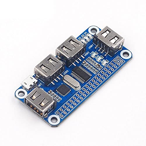 4 Ports USB HDM HUB HAT for Raspberry Pi 3/2 / Zero W Extension Board USB to UART for Serial Debugging Compatible with USB