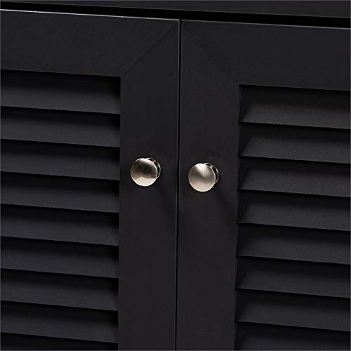 Baxton Studio Coolidge Wood 5-Shelf and Drawer Shoe Cabinet in Dark Gray