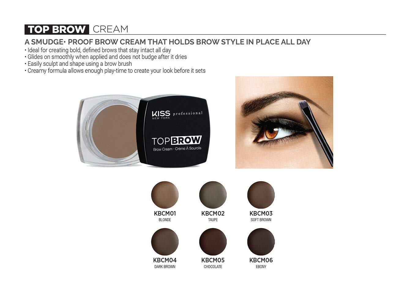 Professional Top Brow Eyebrow Cream (KBCM04 - Dark Brown)