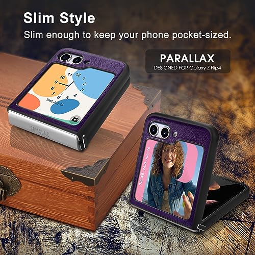 Belemay for Samsung Galaxy Z Flip 5 Case-Genuine Leather+Soft TPU Bumper-Protective Slim Cover-Shockproof Samsung Z Flip5 Phone Case Compatible with Samsung Galaxy Z Flip 5 (5G 2023)-Royal Purple