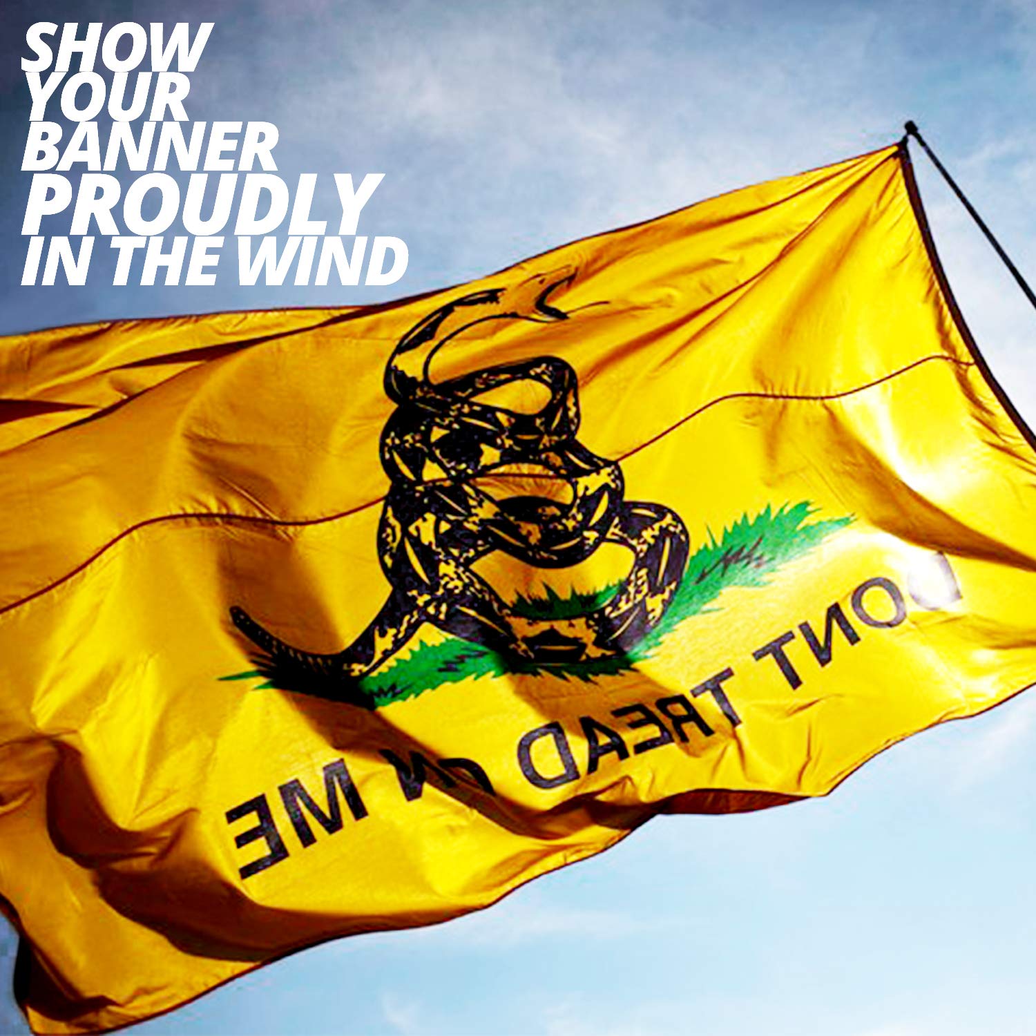 Anley Fly Breeze 3x5 Foot Don't Tread On Me Flag - Vivid Color and Fade proof - Canvas Header and Double Stitched - Flags Polyester with Brass Grommets 3 X 5 Ft
