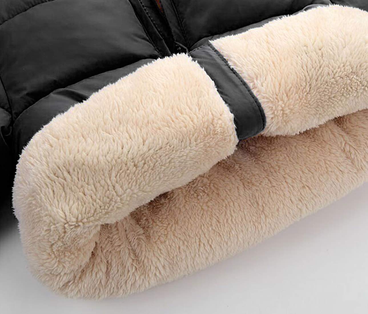 Happy Cherry Toddler Snowsuit Soft Thick Long Sleeve Jacket with a Removable Hooded Zipper Clothing Black Large