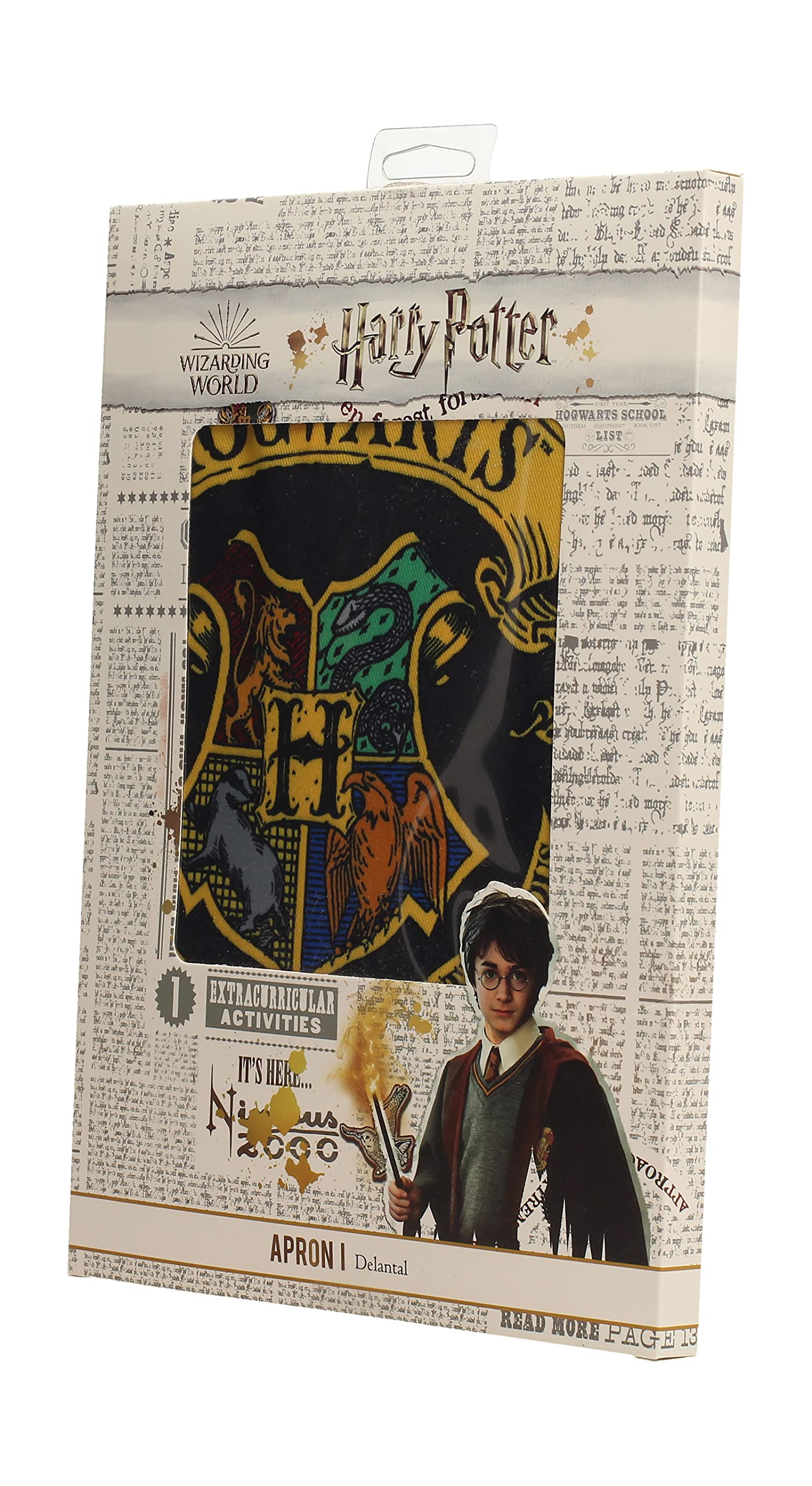 SD Toys Unisex Delantal Escudo Hogwarts Harry Potter Hogwarts Coat of Arms Harry Potter Black Apron, Único