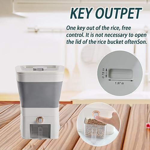 chuyouan Collapsible Dog Food Storage Container,Auto-Pet Food Container Foldable Cat Feed Storage Bin with Clear Lid Measuring Cups (25 LB)