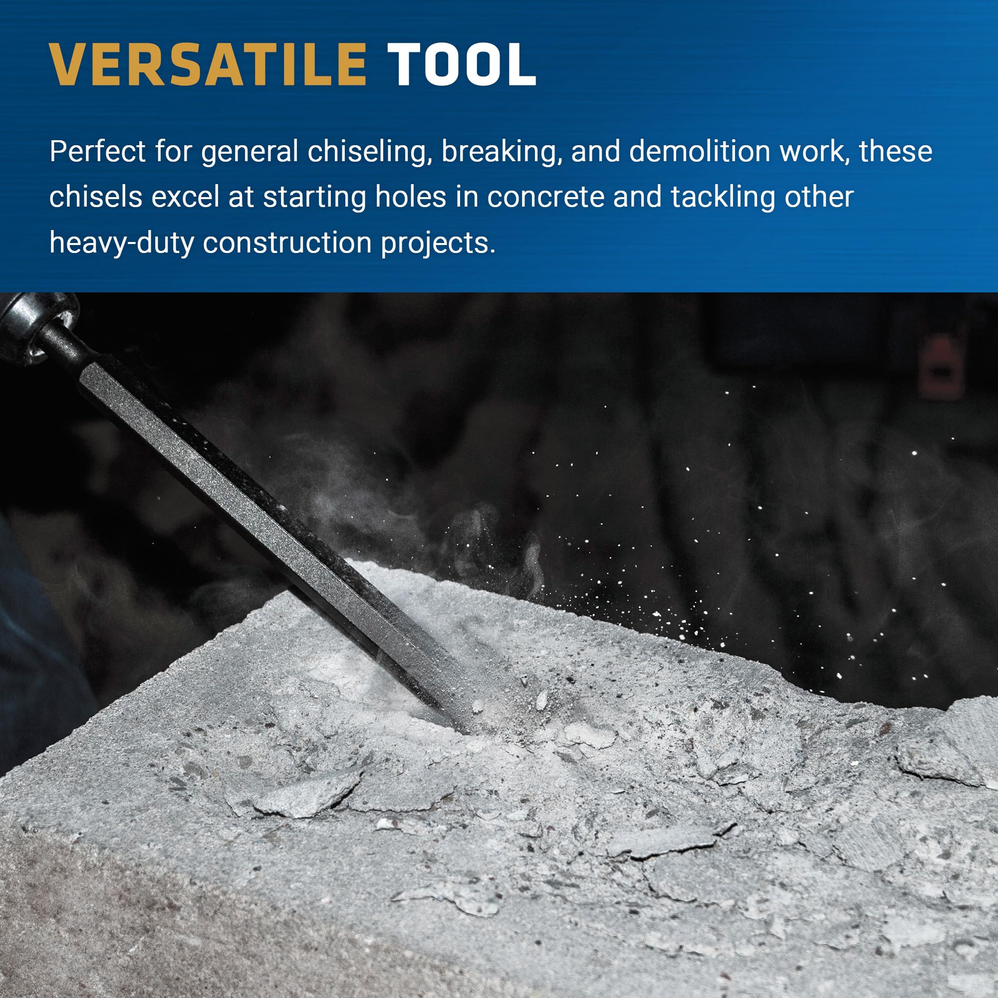 Century Drill & Tool, 87933, 23/32"X24",SDS Max,Bull Point Chisel, Masonry Tool.