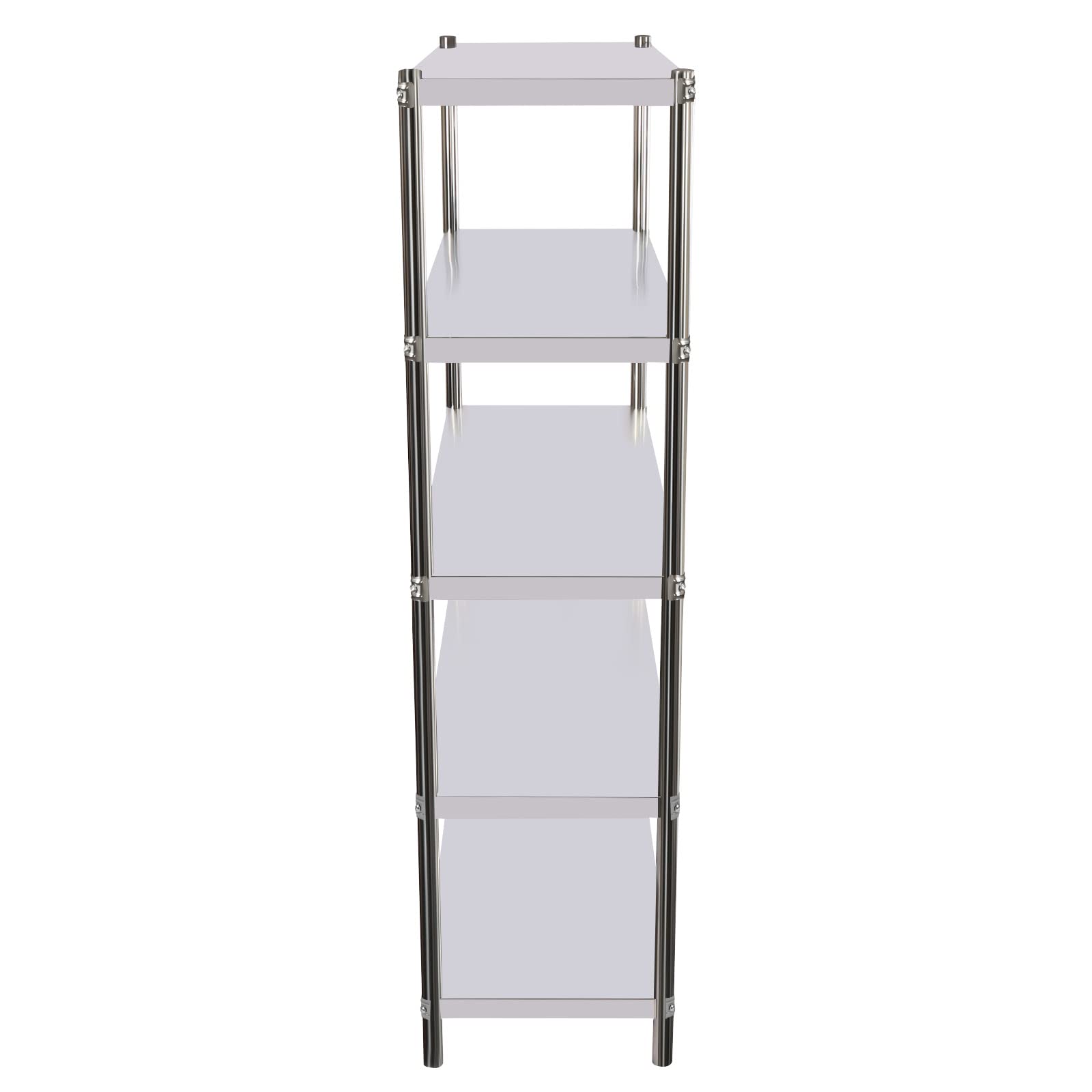 5 Tiers Heavy Duty Stainless Steel Shelving Unit, Stainless Steel Rack Shelving Garage or Bakers Rack Kitchen Shelving Chrome Shelves for Garage Kitchen Living Room, 47"x18.5"x71"