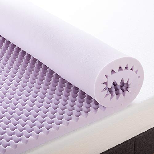 Best Price Mattress 2 Inch Egg Crate Memory Foam Mattress Topper with Soothing Lavender Infusion, CertiPUR-US Certified, Queen
