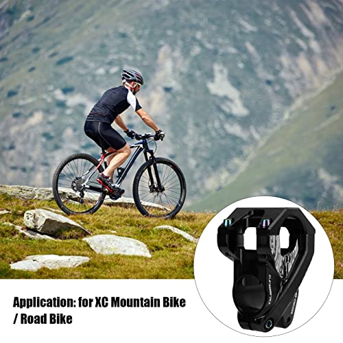 50mm Bike Stem, Short Handlebar Stem Cool Modeling Anodized Bright CNC Machining Sturdy for Road Bike for Mountain Bike(Black)