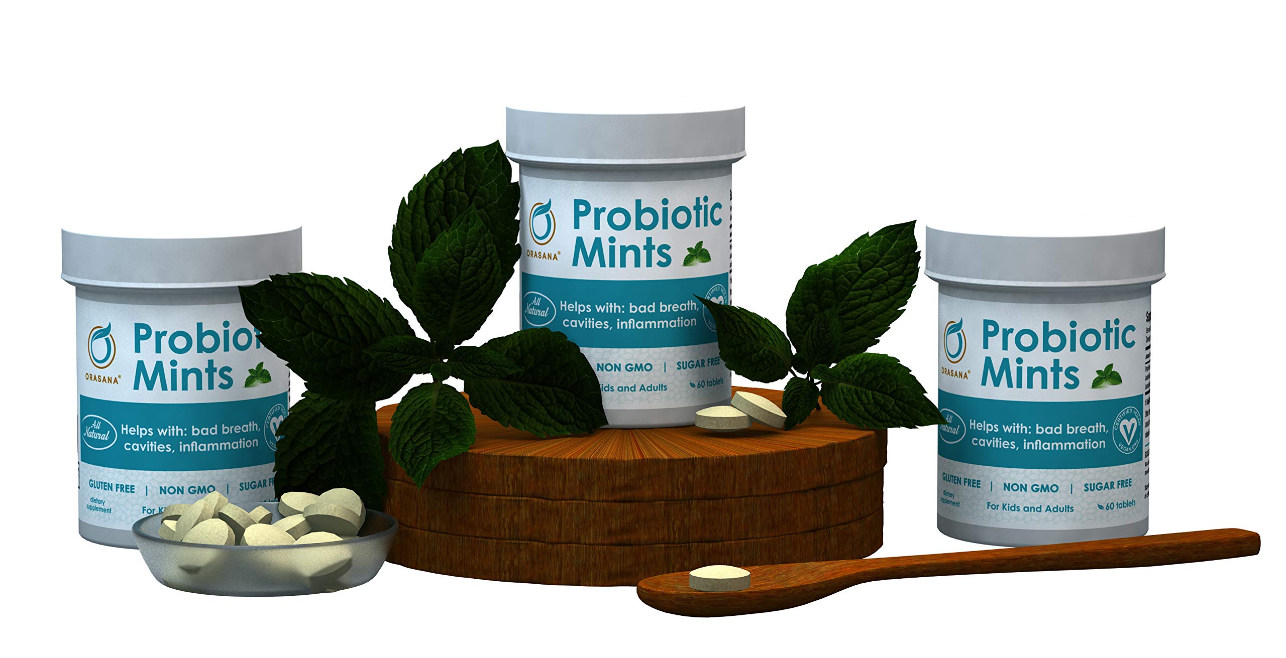 Orasana® Probiotic Mints, Vegan, All Natural Chewable Probiotic for Oral Health