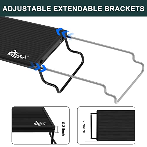 AQQA Aquarium Light with 14 Fish Tank Light Modes Adjustable Brightness Timer 15W LED Aquarium Light for Plants, Aluminum Alloy Shell Extendable Brackets Fit for 12-20 Inch Fish Tank