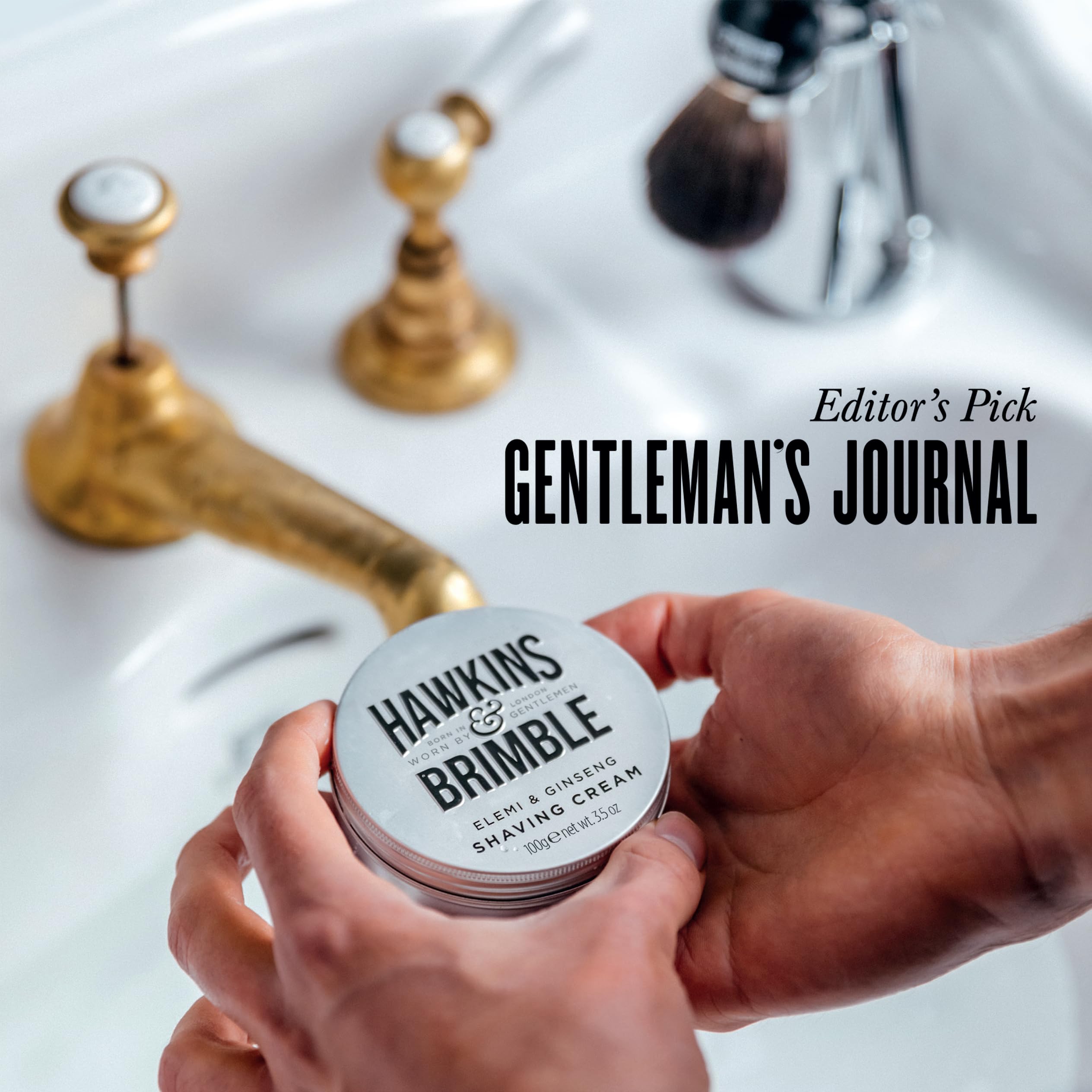 Hawkins & Brimble - Shaving Cream for Men, 100g - Luxurious Shaving Cream for Sensitive Skin and Nourishing - Smooth Finish Shave for Men without Animal Testing - Signature Elemi & Ginseng Fragrance