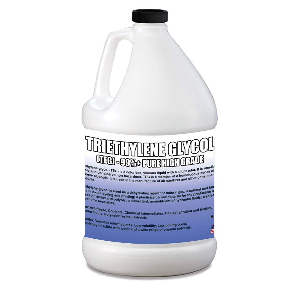 Triethylene Glycol - 99%+ Pure - Highest Possible Purity - in Safety Sealed HDPE Containers with Resealable Cap 1 Gallon (128 Oz.)
