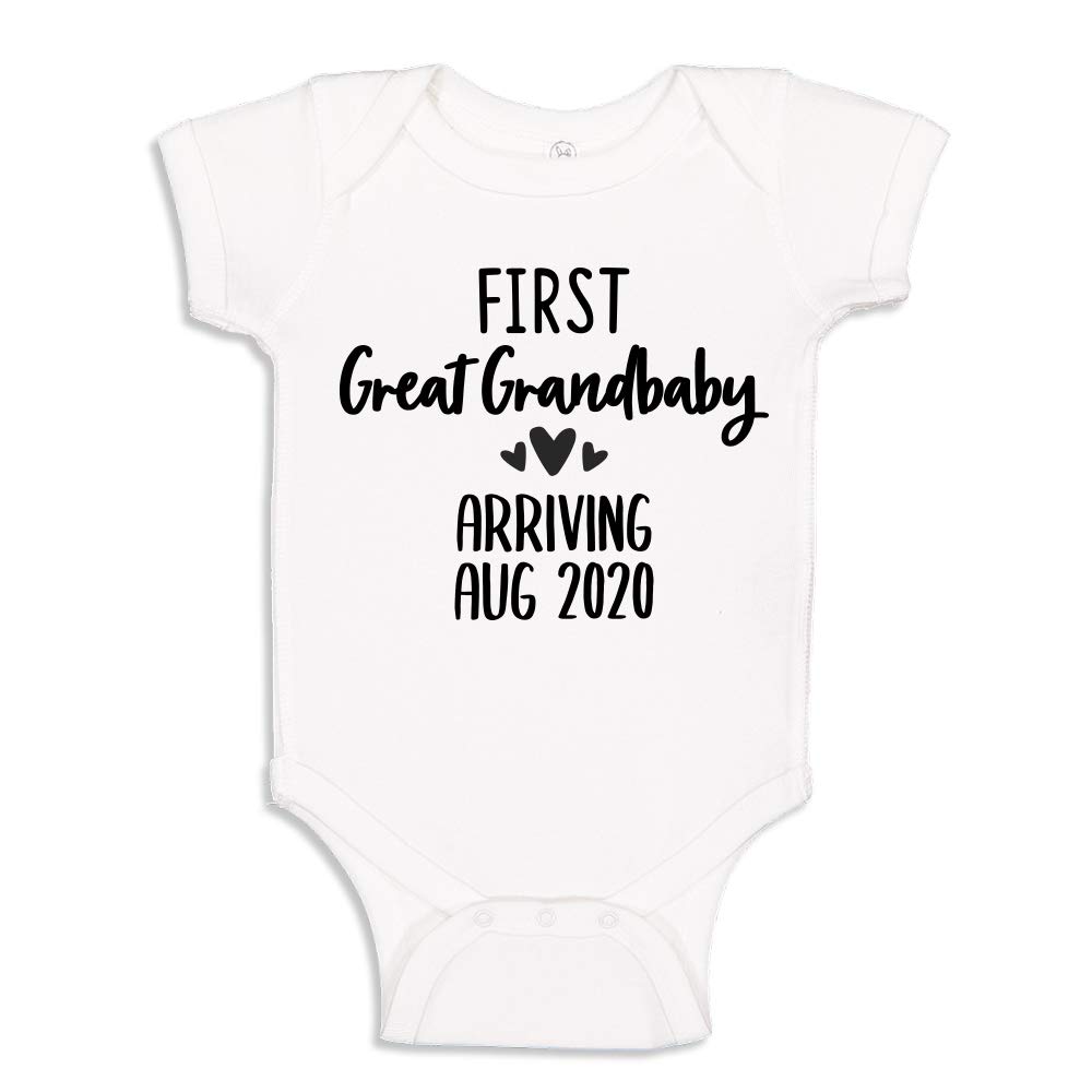 First Great Grandbaby Baby Announcement Bodysuit Shirt NB White