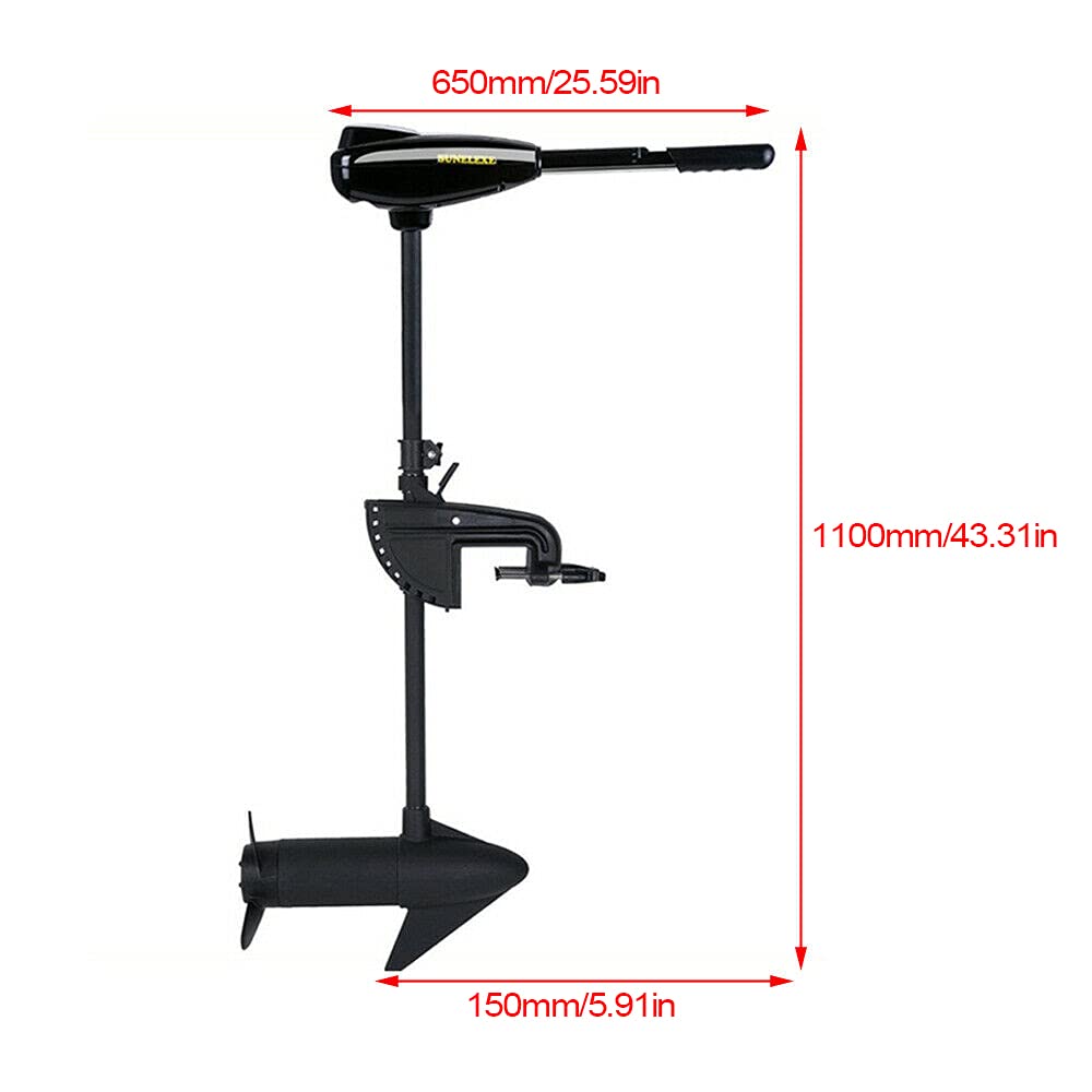 58lb Thrust Trolling Motor, 12V Electric Trolling Motor Outboard Motor Boat Motor Transom Mounted Trolling Motor (58lb Thrust)
