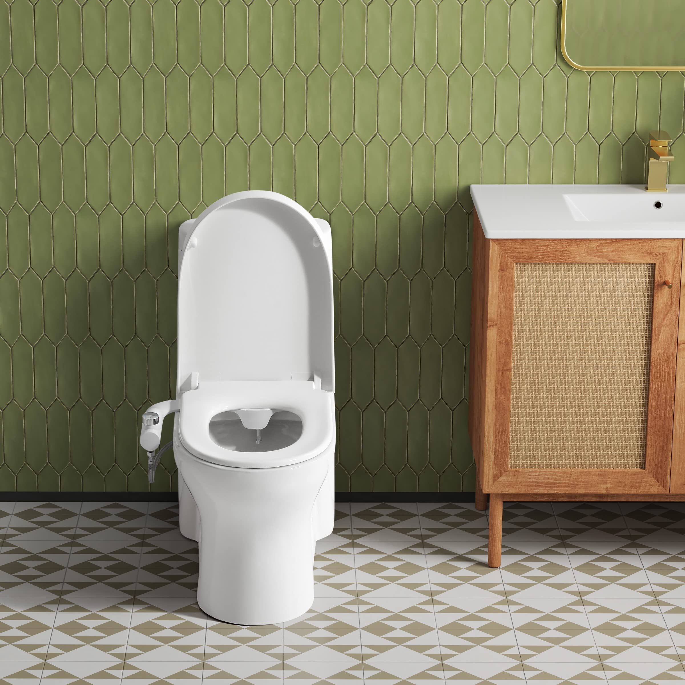 Swiss Madison Well Made Forever SM-BSA01 Aqua Non-Electric Toilet Bidet Seat Attachment, White
