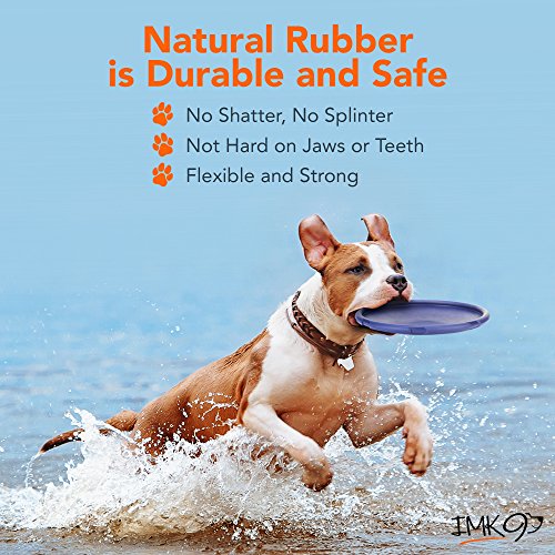 IMK9 Dog Frisbee Toy - Soft Rubber Disc for Large Dogs - Frizbee for Aggressive Play – Heavy Duty Durable Frisby for Pets – Lightweight, Interactive Flying Toy for Training Fetch, Tug of War, Catch