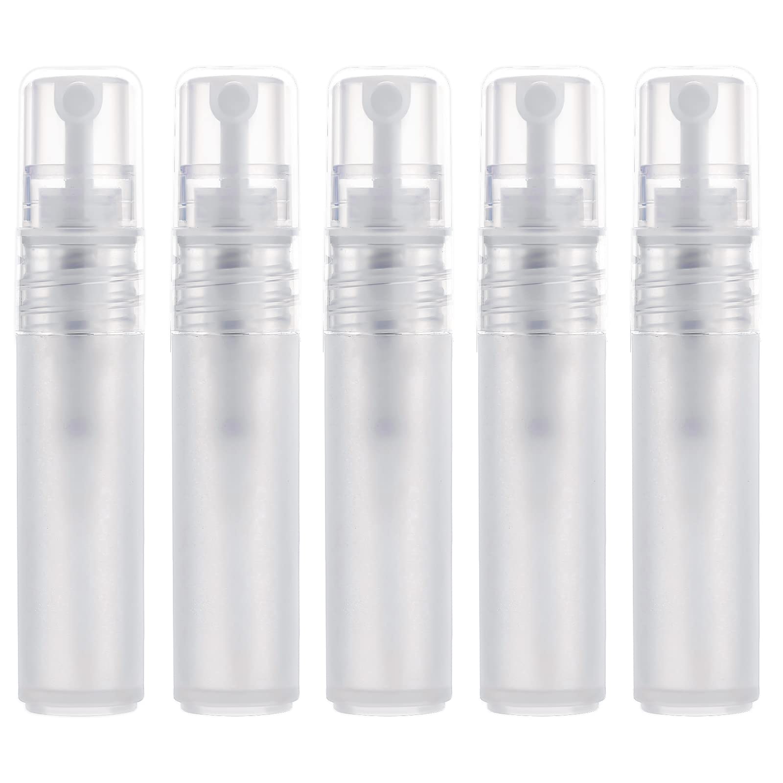 KINBOM 5pcs Perfume Atomizers Refillable, Plastic Spray Bottles for Travel Mister Empty Spritzer Bottles for Hair Face Plants (5ml)