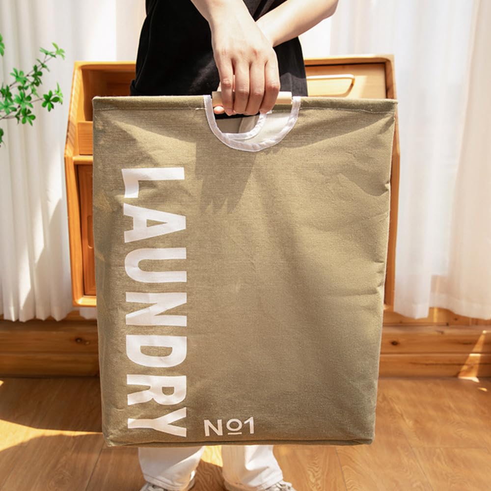 Collapsible Dirty Clothes Laundry Basket Waterproof Laundry Hamper 57L Large Laundry Basket for Household (Light Green)