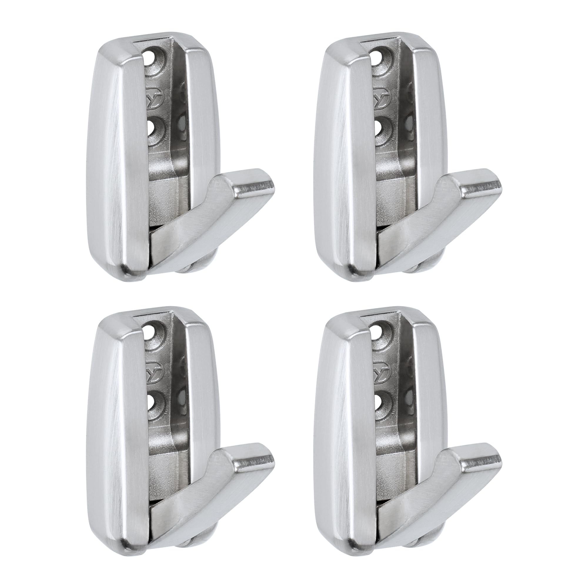 Alise Folding Hooks Wall Mount Coat Hook Door Hanger Towel Robe Clothes Hooks for Bathroom Kitchen Garage Hotel,Heavy Duty Wall Hooks for Hanging Coat Hats Towels,Brushed,Pack of 4