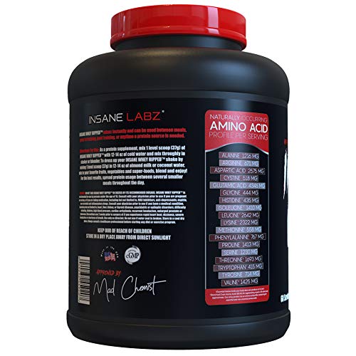 Insane Labz Insane Whey Ripped, Lean Muscle Building Protein with L-Carnitine and CLA Oil Powder, 5lbs 60 Servings, Chocolate