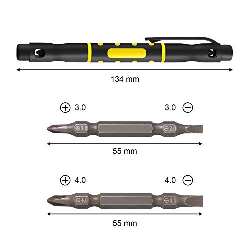 8 Pieces 4 in 1 Pocket Screwdriver Pen Screwdriver Portable Multipurpose Screwdriver Double Ended Screwdriver for Repairing Installing Hand Tool