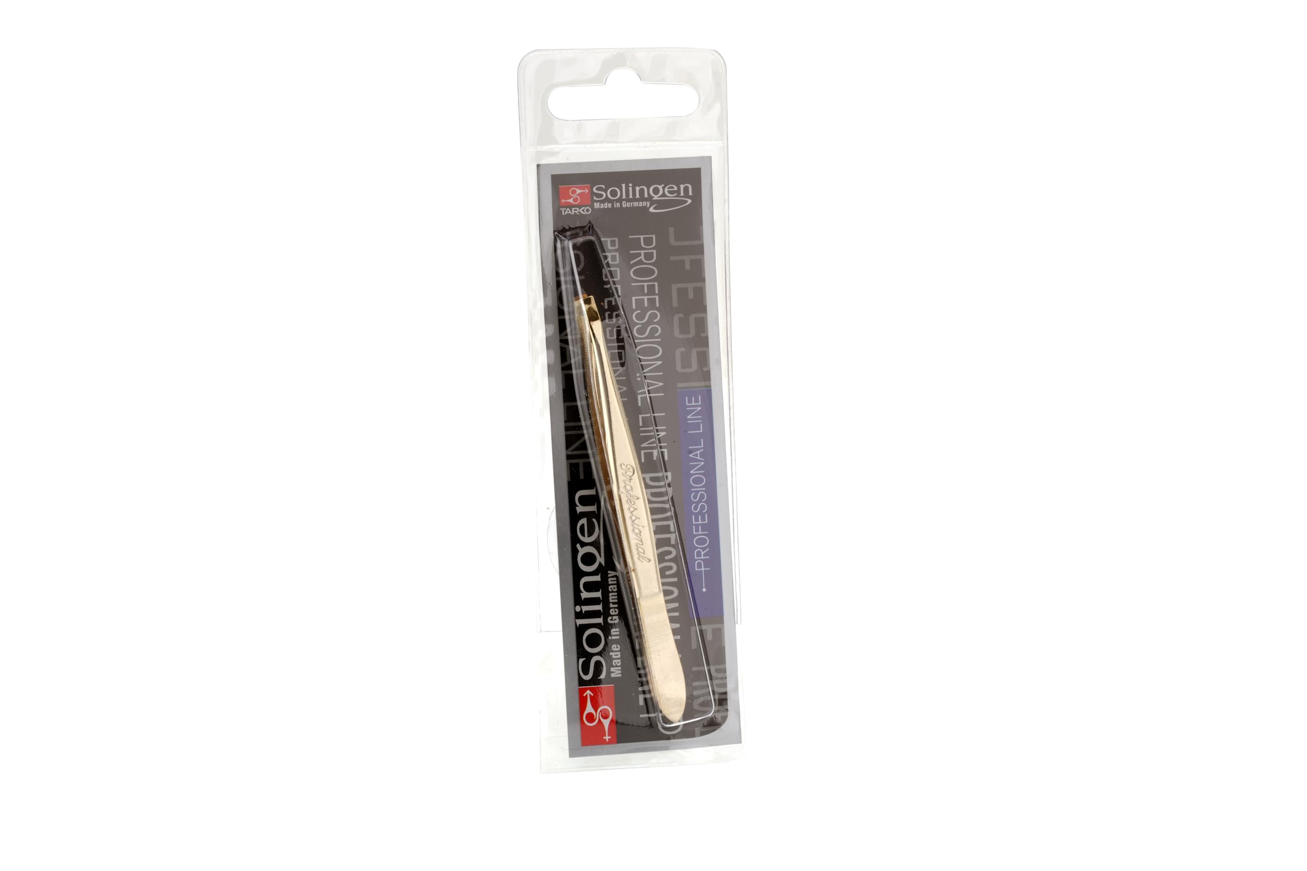 Solingen Stainless Steel Professional Slanted Tip Tweezers | Best Shaped for Eyebrows Extensions Chin Cheek Face Facial Hair | Made in Germany