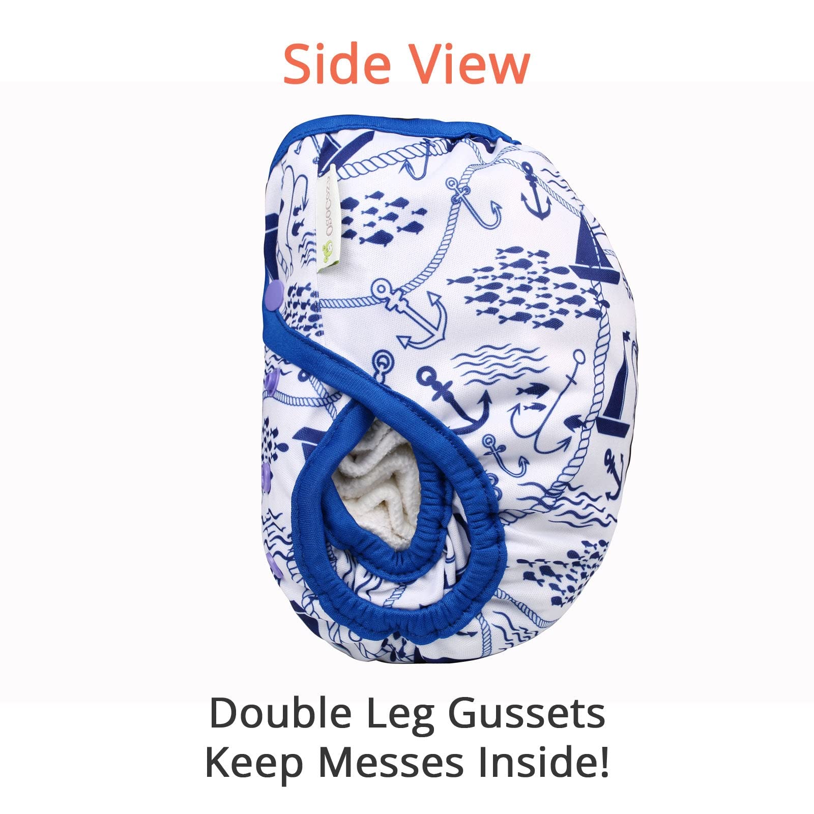 OsoCozy One Size Cloth Diaper Covers - Adjustable Snap Fit & Double Leg Gussets for Baby Boys & Girls from 8-35 Pounds. Use with Prefold, Flat or Fitted Cloth Diapers or Snap-in Inserts.