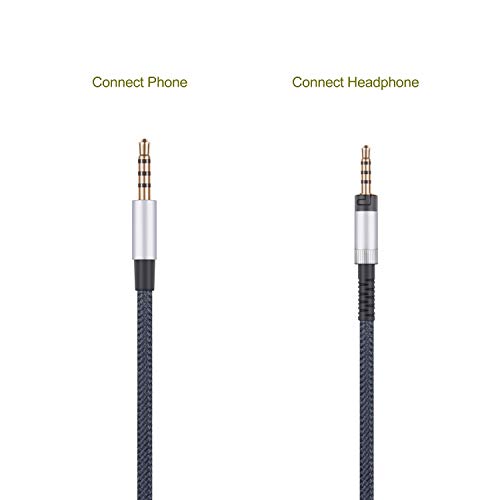 Audio Replacement Cable with in-Line Mic Remote Volume control Compatible with Sennheiser HD4.40, HD 4.40 BT, HD4.50, HD 4.50 BTNC, HD4.30i, HD4.30G Headphone and Compatible with Samsung Galaxy Huawei