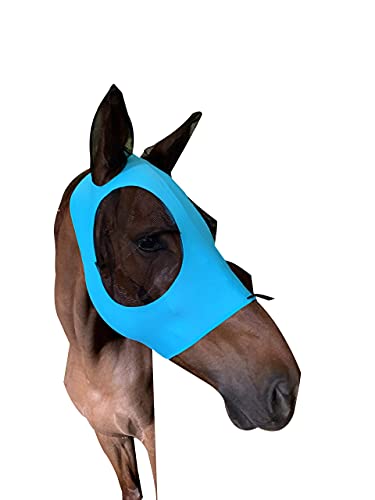 TGW RIDING Horse Fly Mask Super Comfort Horse Fly Mask Elasticity Fly Mask with Ears We Only Make Products That Horses Like (Pacific Blue, L)