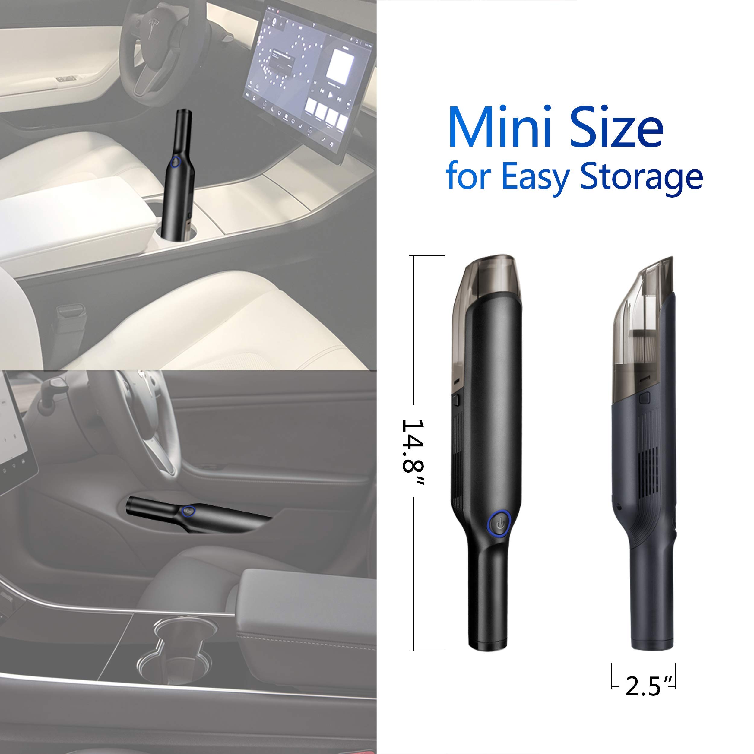 8AMTECH Vacuum Cleaner Portable Handheld Vacuum Cordless Rechargeable Car Vacuum for Home Car Hair with 11000pa 110W