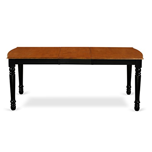 East West Furniture DOT-BCH-T Dover Kitchen Dining Table - a Rectangle Wooden Table Top with Butterfly Leaf & Stylish Legs, 42x78 Inch, Black & Cherry