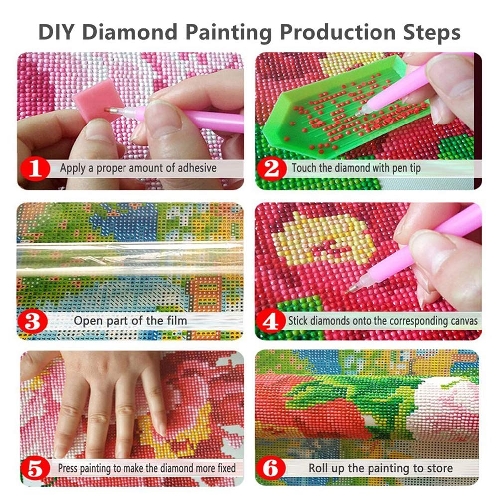 5D DIY Diamond Painting Kits for Adults Full Drill Crystal Rhinestone Embroidery Cross Stitch Arts Craft Canvas Wall Decor Dandelions