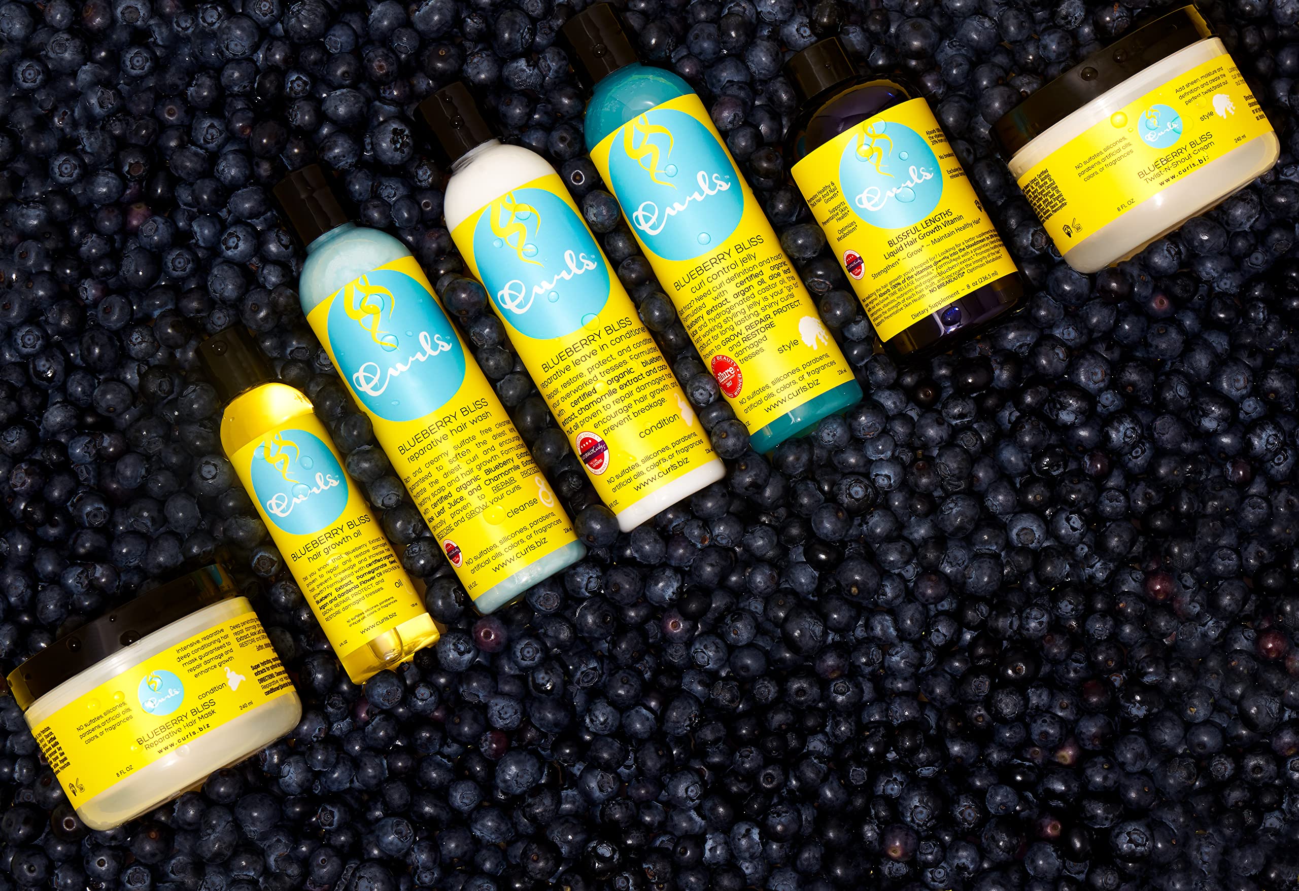Curls Blueberry Bliss Twist-N-Shout Cream - 8 oz, for the Perfect Twist Outs and Braid Outs, for All Natural Types, Adds Sheen, Moisture, and Definition to Hair