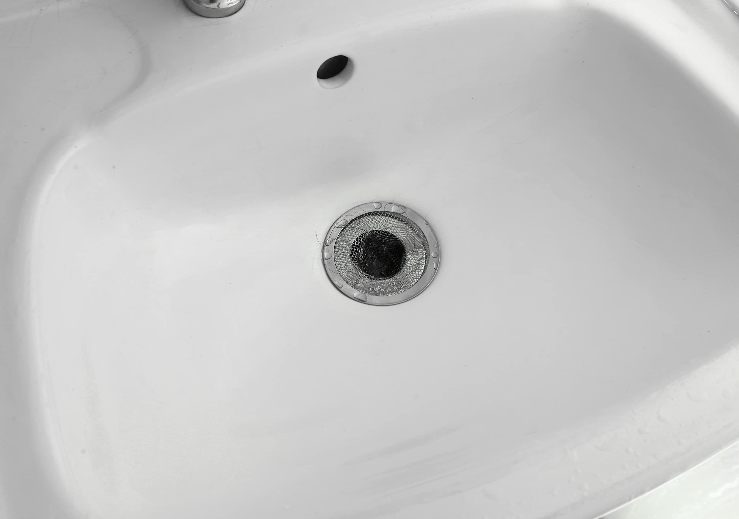 2pcs Mesh Bathroom Lavatory Sink Strainer, Stainless Steel Slop Basket Filter Trap, 2.25" Top / 1" Sink Strainer, Bathroom Wash Basin Balcony Drain Hole, Utility, Slop, Laundry, RV and Lavatory