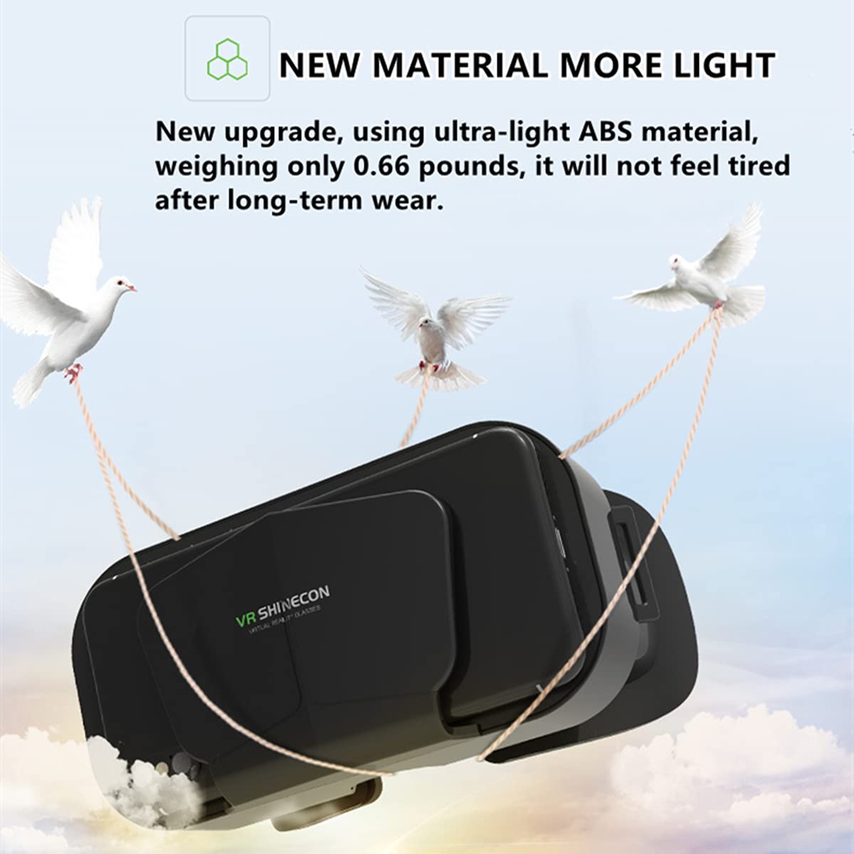3D VR Headset with Controller, Virtual Reality Glasses with Blu-ray Eye Protected Light & Small, Watch Movies, Video & Play Game, Support 4.7-7.0” Smartphone. (with Remote Control)