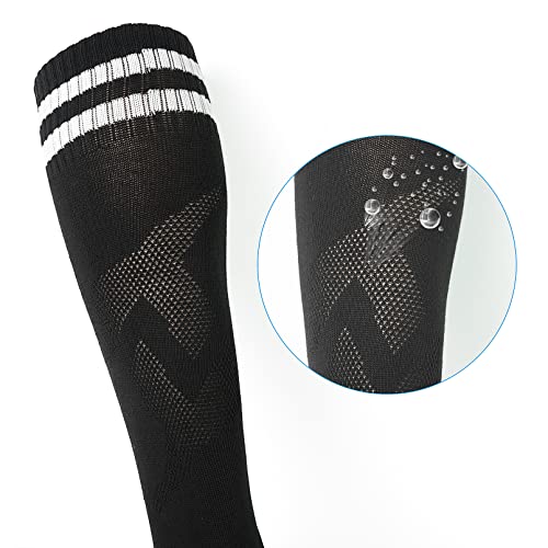 Aoneky Big Kids age 8+ and Youth Long Soccer Socks (Black)