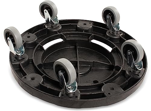 SPARTA Bronco Trash Can Dolly, For 20, 32, 44, And 55 Gallon Containers with TwistToLock for Restaurants & Kitchen, 17.88 X 17.88 Inches, Black (Pack of 2)