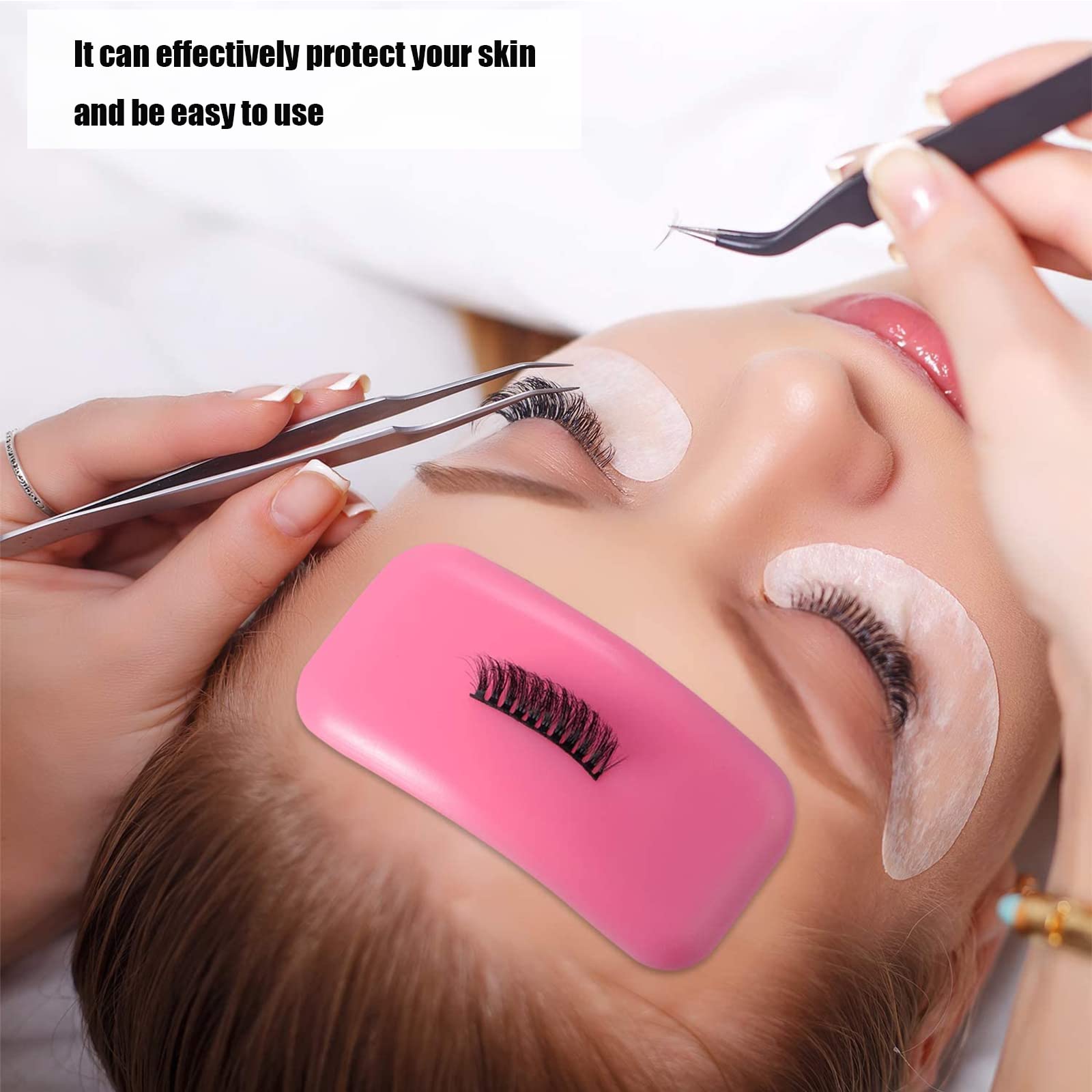 5PCS Silicone False Eyelash Holder Pads, Eyelash Extension Holder Pallet False Lashes Holder Grafting Gasket Pallet Tools,Reusable Silicone Pad,for Eyelashes Extensions(3 Pink+2 Transparent)