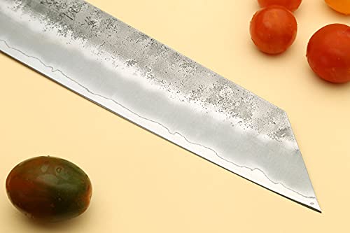 Yoshihiro Stainless Clad Nashiji Ginsan High Carbon Stain Resistant Steel Kiritsuke Multipurpose Chefs Knife (9.5"(240mm) & No Saya)