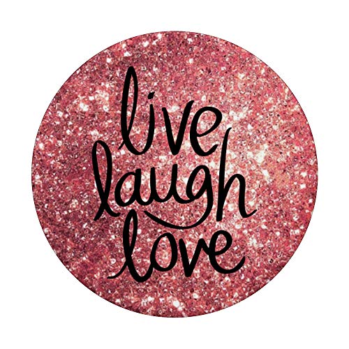 Live Laugh Love - Sparkling Rose Gold & Black PopSockets PopGrip: Swappable Grip for Phones & Tablets