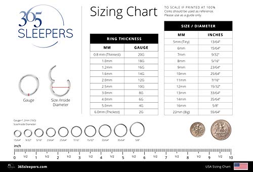 365 SLEEPERS Sterling Silver Hinged Unisex Sleeper Earrings Nose Hoop Segment Ring Hand Made In Australia Nickel Free Hypoallergenic 8mm - 18mm