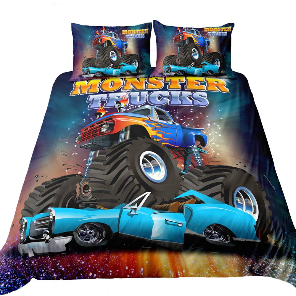 BBchose 3D Bedding Set Monster Truck Home Textiles Bedclothes Duvet Cover Sets (1, Twin)