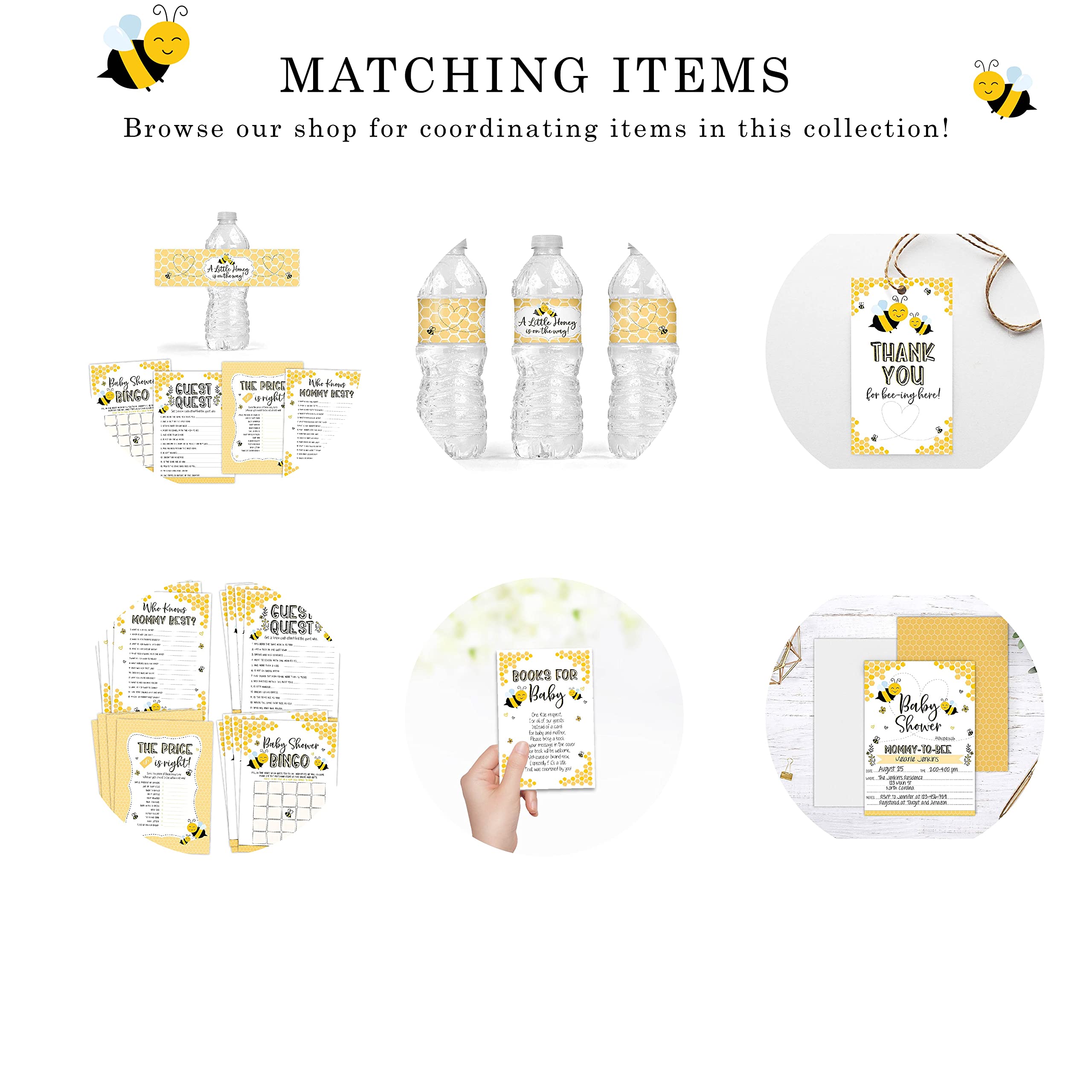 Bee Baby Shower Don't Say Baby Clothespin Game Neutral for Boy or Girl