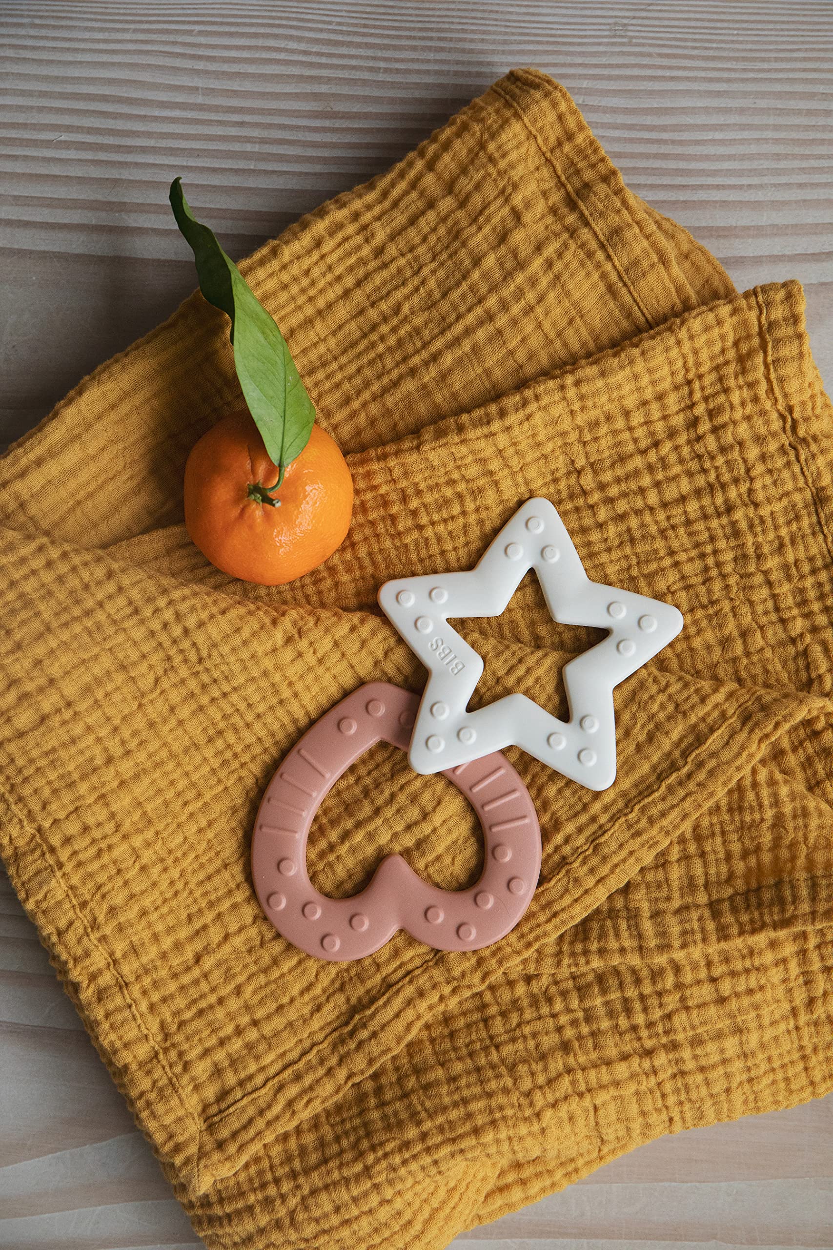 BIBS Baby Bitie Teether | BPA Free | Made in Denmark, Star, Pink Plum
