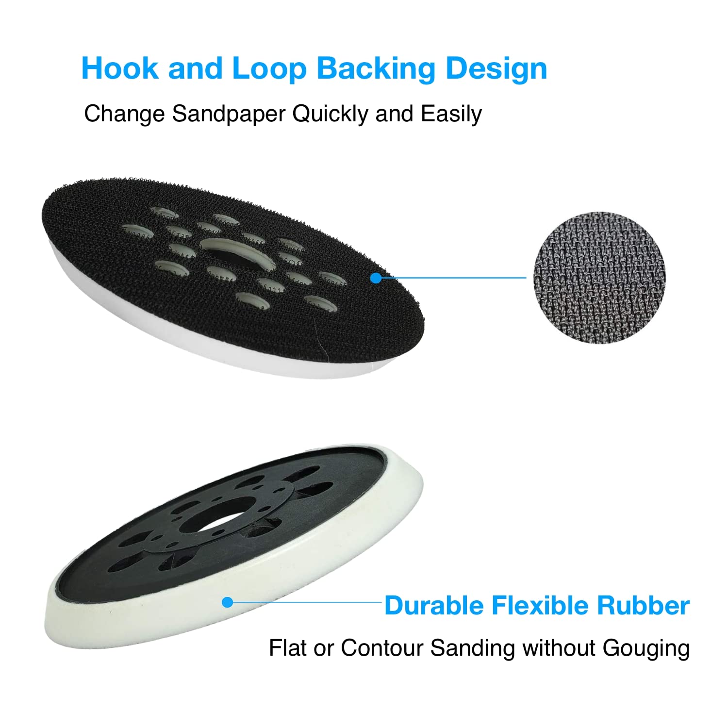 5β RS035 Sanding Pad Replacement,Compatible with Bosch Orbital Sander ROS20VS, ROS20VSC, ROS20VSK, ROS20, ROS10,Hook & Loop Sanding Backing Pad,Pack of 2