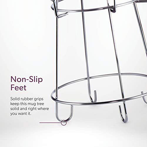Mindspace Coffee Mug Holder, Mug Rack - Coffee bar Accessories, Kitchen Counter Organizer, Tea Cup Rack Stand with 10-Hooks, Cup Rack for Counter | The Wire Collection, Stainless Steel